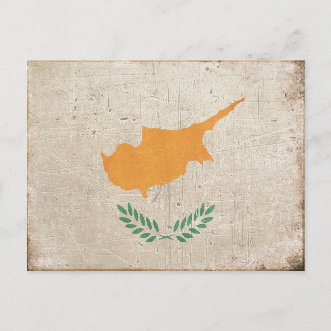 Postcard with Cool Cyprus Flag Print | Zazzle