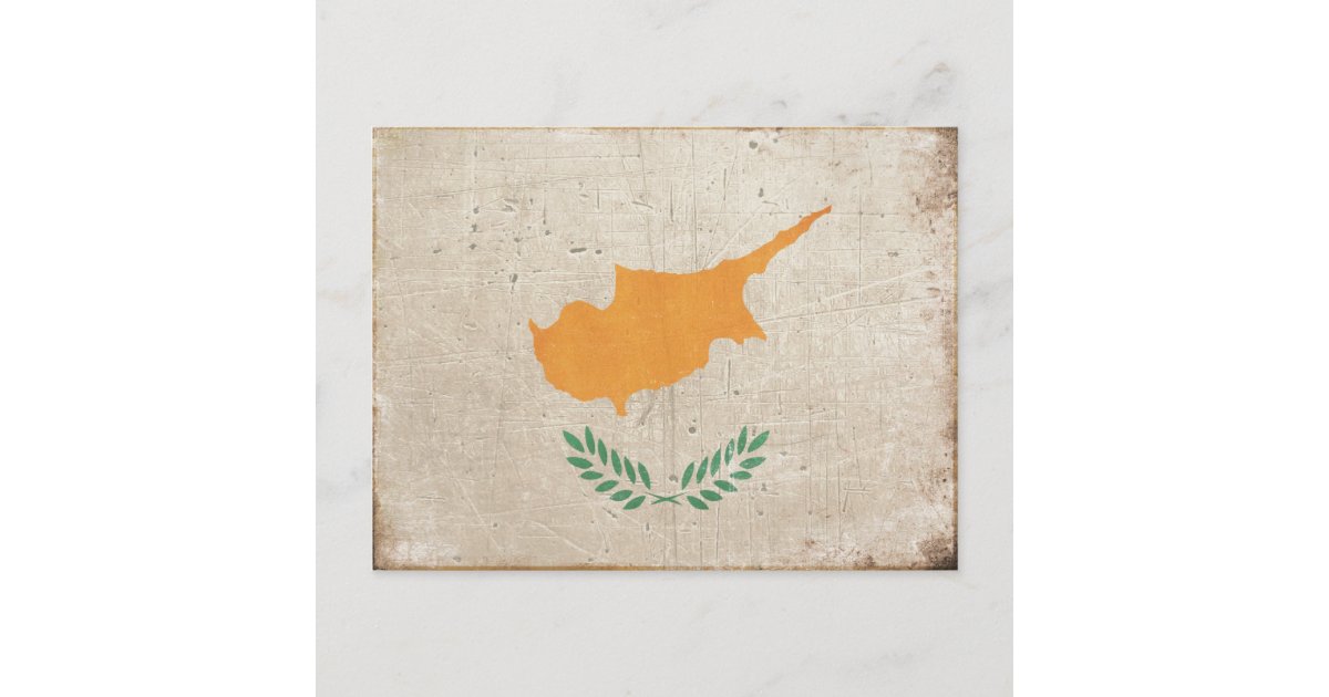 Postcard with Cool Cyprus Flag Print | Zazzle
