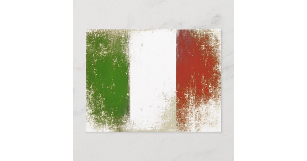 Postcard with Dirty Vintage Flag from Italy | Zazzle