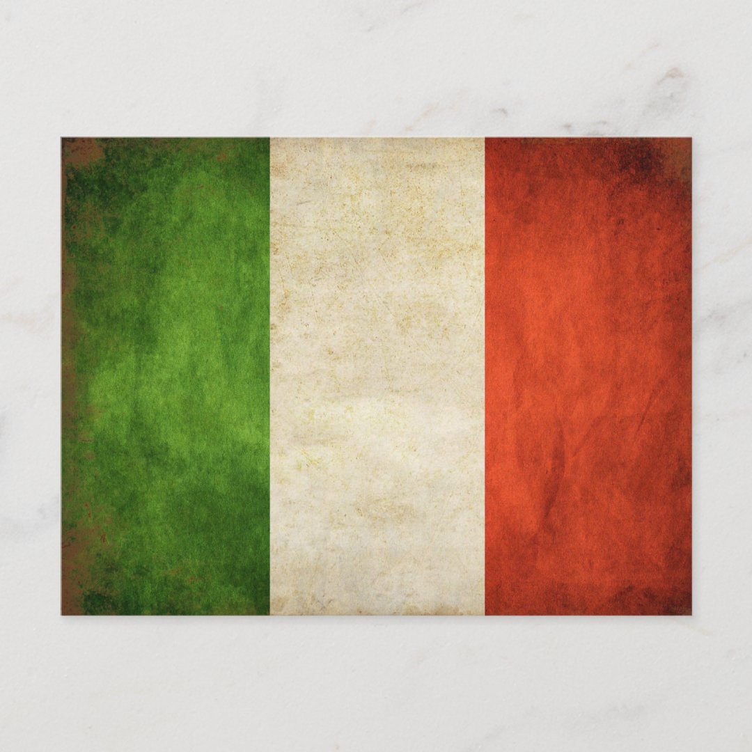 Postcard with Dirty Vintage Italian Flag | Zazzle