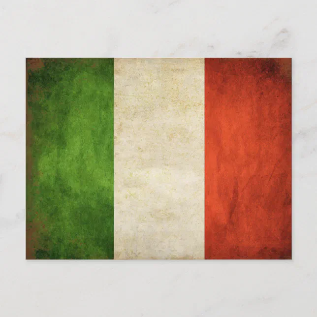 Postcard with Dirty Vintage Italian Flag | Zazzle