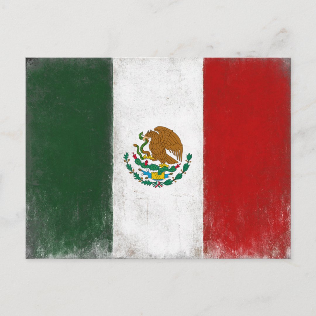 Postcard with Distressed Flag from Mexico | Zazzle
