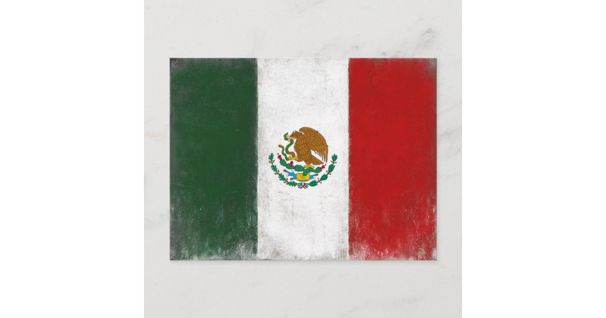 Postcard with Distressed Flag from Mexico | Zazzle