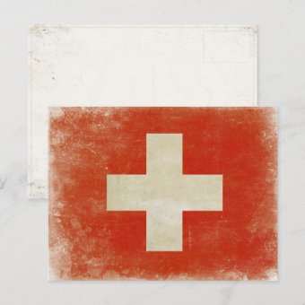 Postcard with Distressed Switzerland Flag | Zazzle
