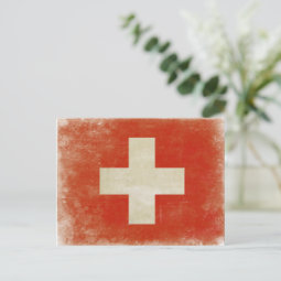 Postcard with Distressed Switzerland Flag | Zazzle
