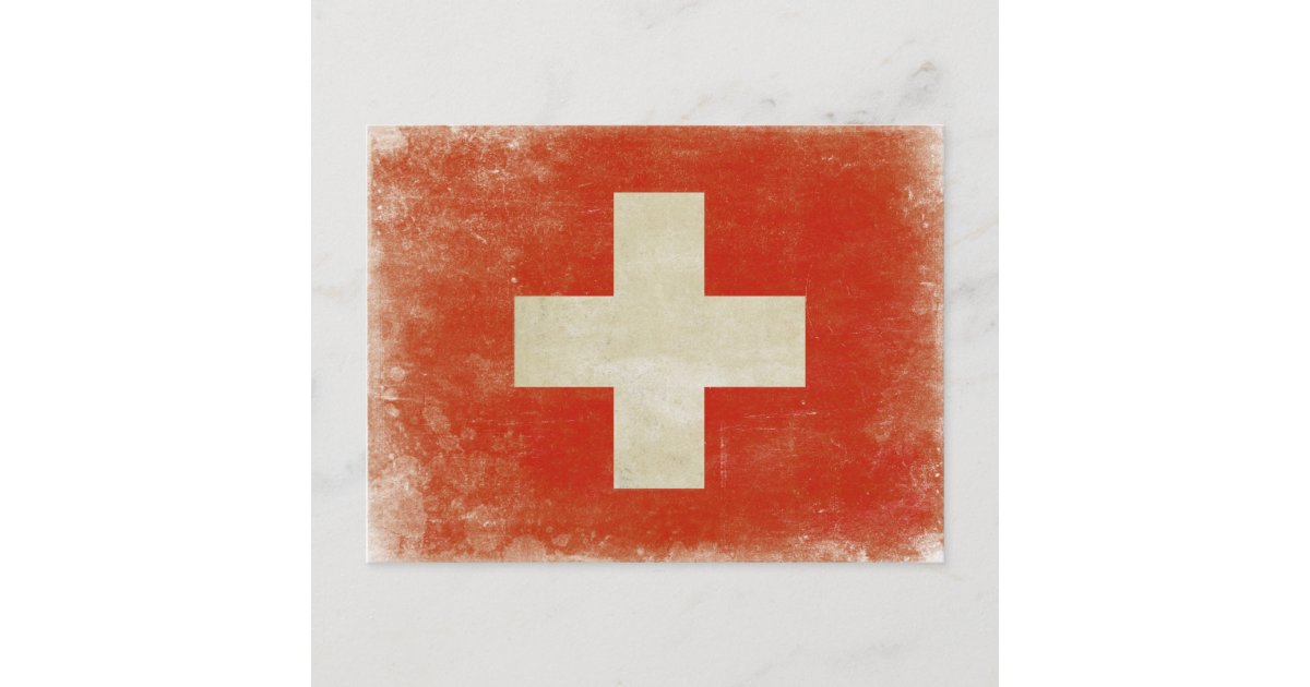 Postcard with Distressed Switzerland Flag | Zazzle