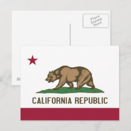 Postcard with Flag of California State - USA | Zazzle