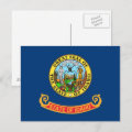Postcard with Flag of Idaho State - USA | Zazzle