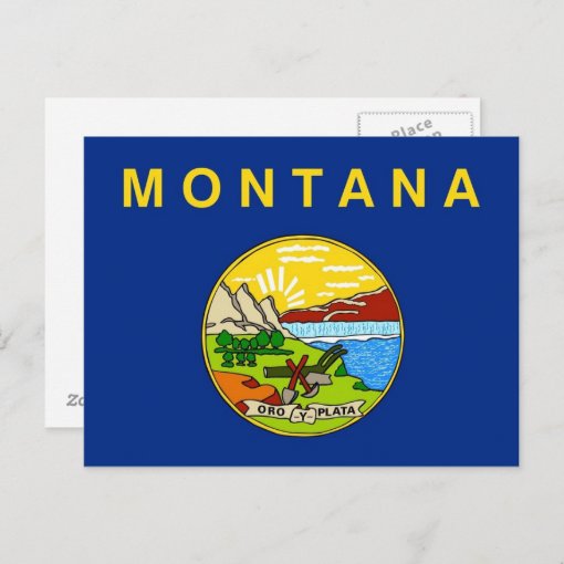 Postcard with Flag of Montana State - USA | Zazzle