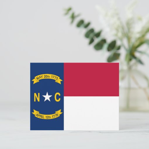 Postcard with Flag of North Carolina State - USA | Zazzle