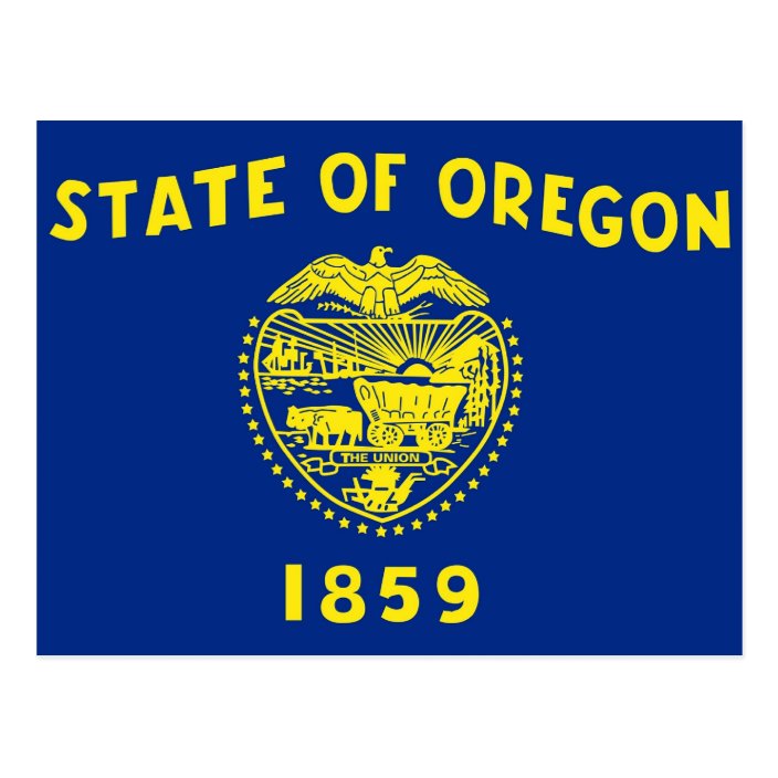 Postcard with Flag of Oregon State - USA | Zazzle.com