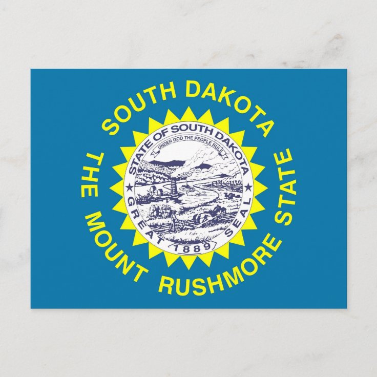Postcard with Flag of South Dakota State - USA | Zazzle