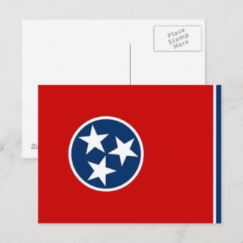 Postcard with Flag of Tennessee State - USA | Zazzle