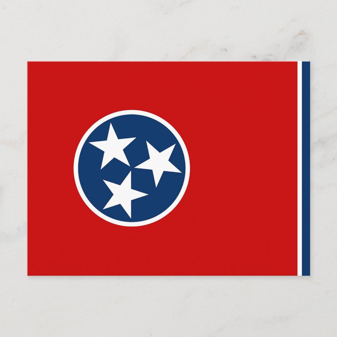 Postcard with Flag of Tennessee State - USA | Zazzle