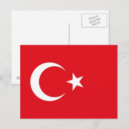 Postcard with Flag of Turkey | Zazzle
