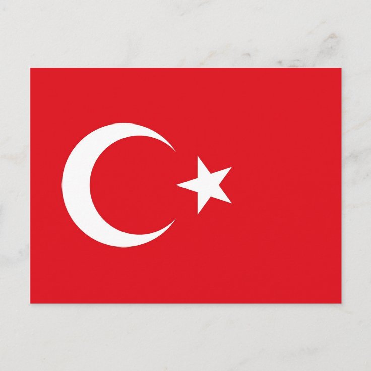 Postcard with Flag of Turkey | Zazzle