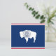 Postcard with Flag of Wyoming State - USA | Zazzle