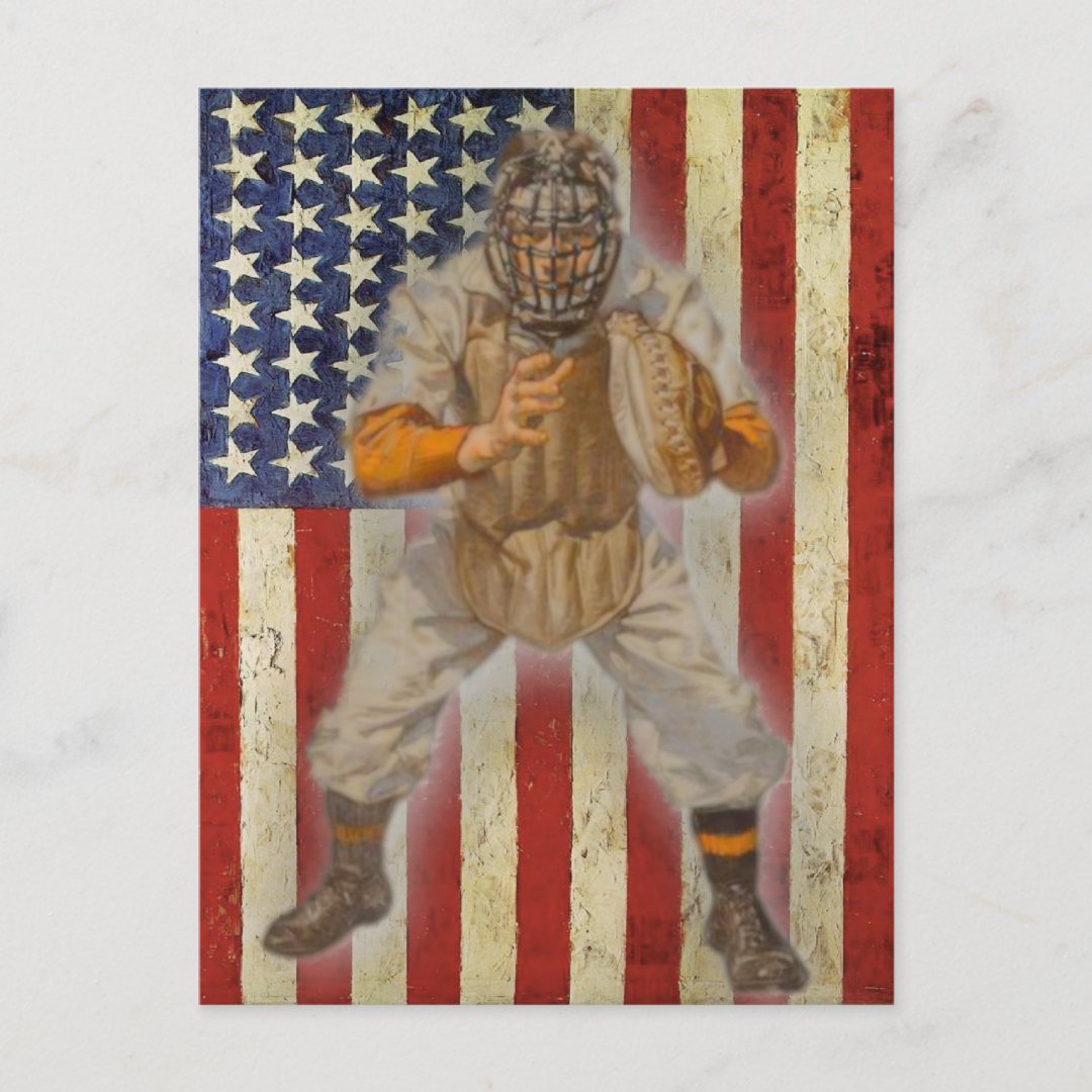 Postcard with Vintage Baseball Greetings | Zazzle