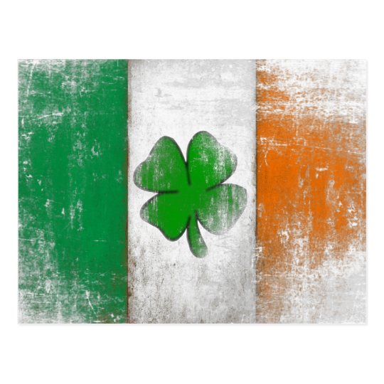 Postcard with Vintage Irish Flag | Zazzle.com