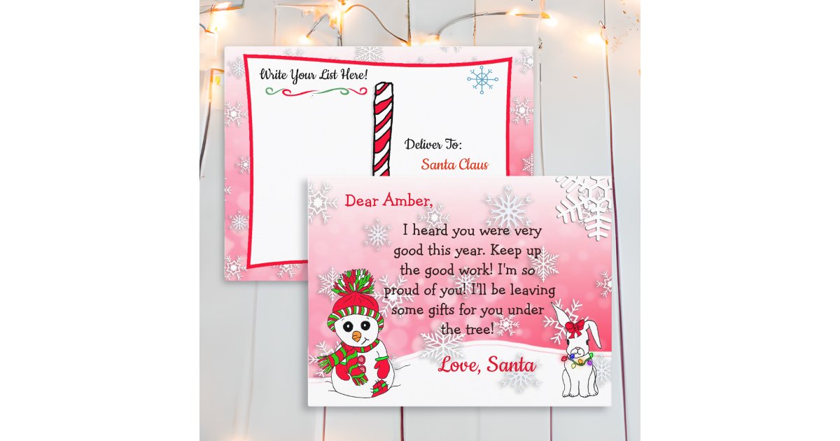 Postcards from Santa: Cute Snowman | Zazzle