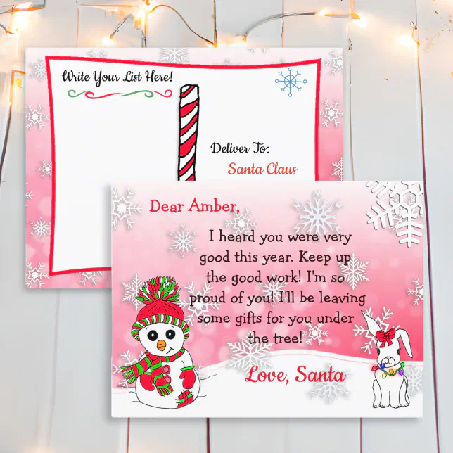 Postcards from Santa: Cute Snowman | Zazzle