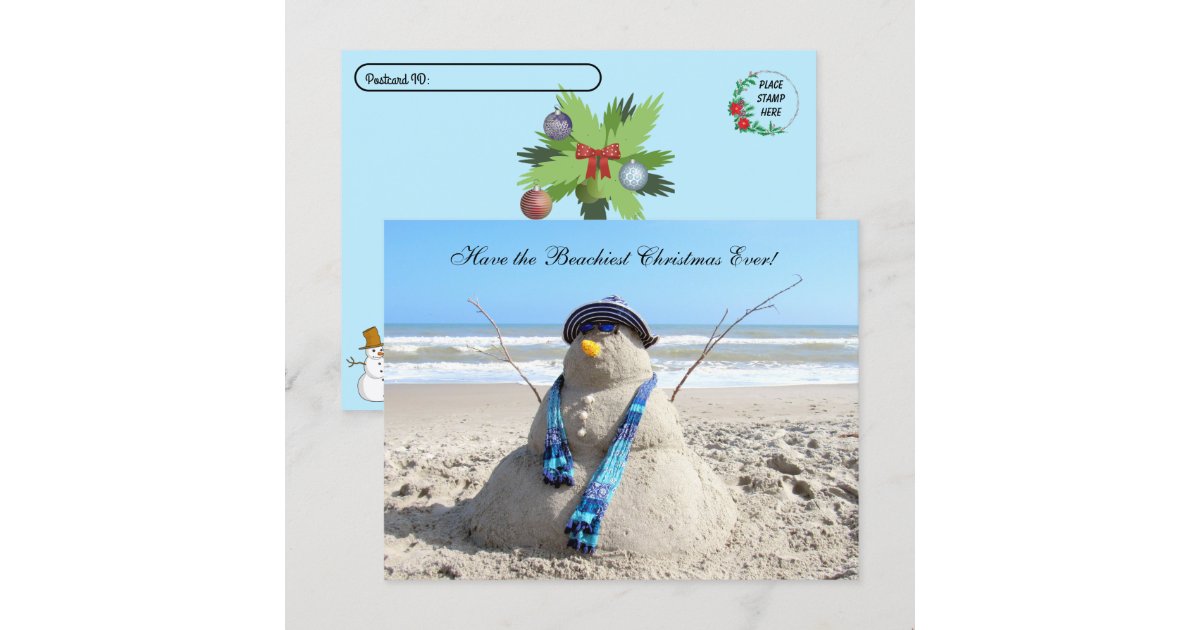 Postcrossing - Florida Snowman Christmas Postcard | Zazzle