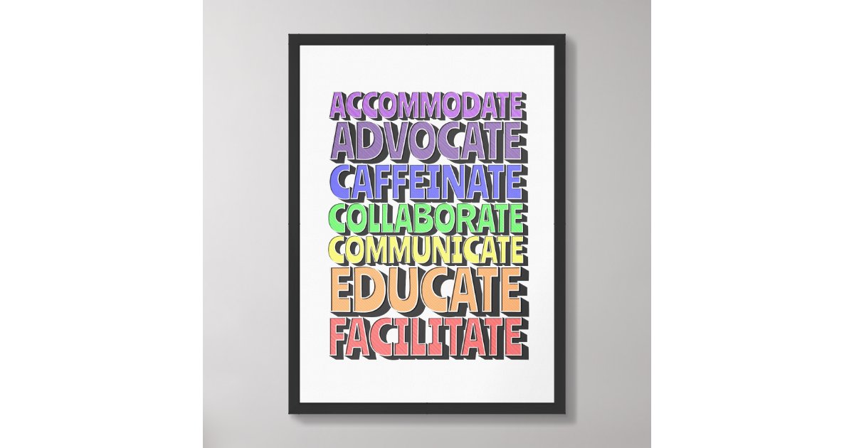 Poster - A Teacher's Day: Educate | Zazzle