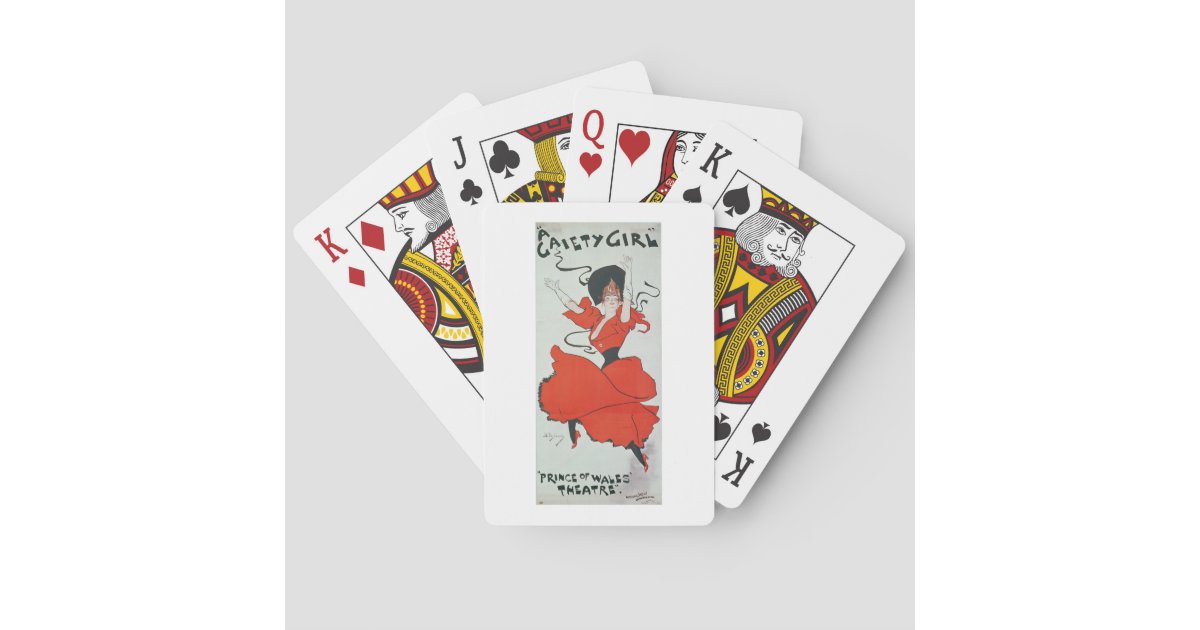 Poster advertising 'A Gaiety Girl' at the Prince o Poker Cards | Zazzle