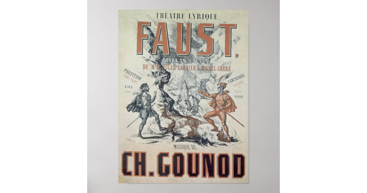 Poster advertising 'Faust' | Zazzle
