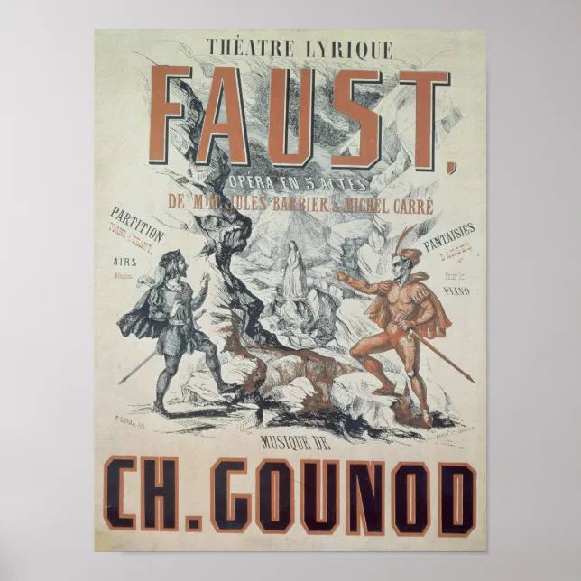 Poster advertising 'Faust' | Zazzle