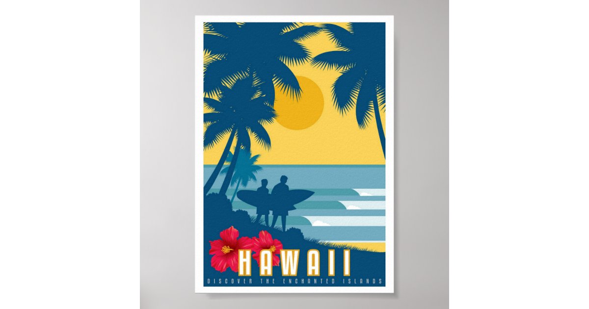 Poster - Art Deco Hawaii Travel Poster | Zazzle