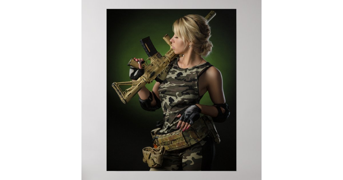Poster Art Female Soldier | Zazzle