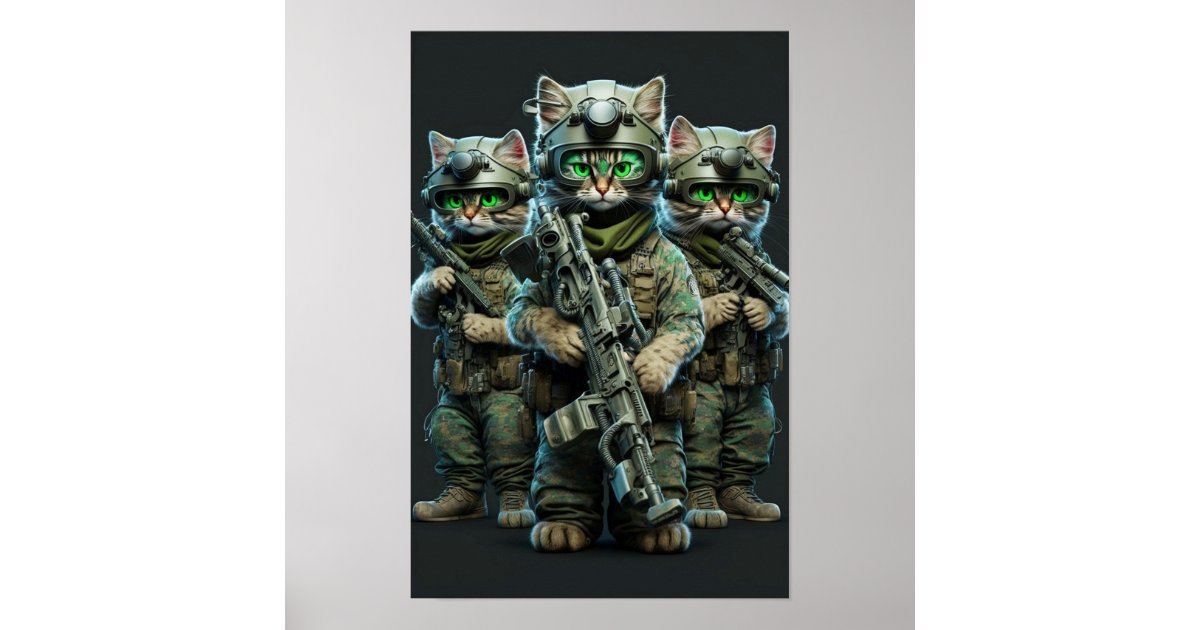 Poster Art Military Cats | Zazzle