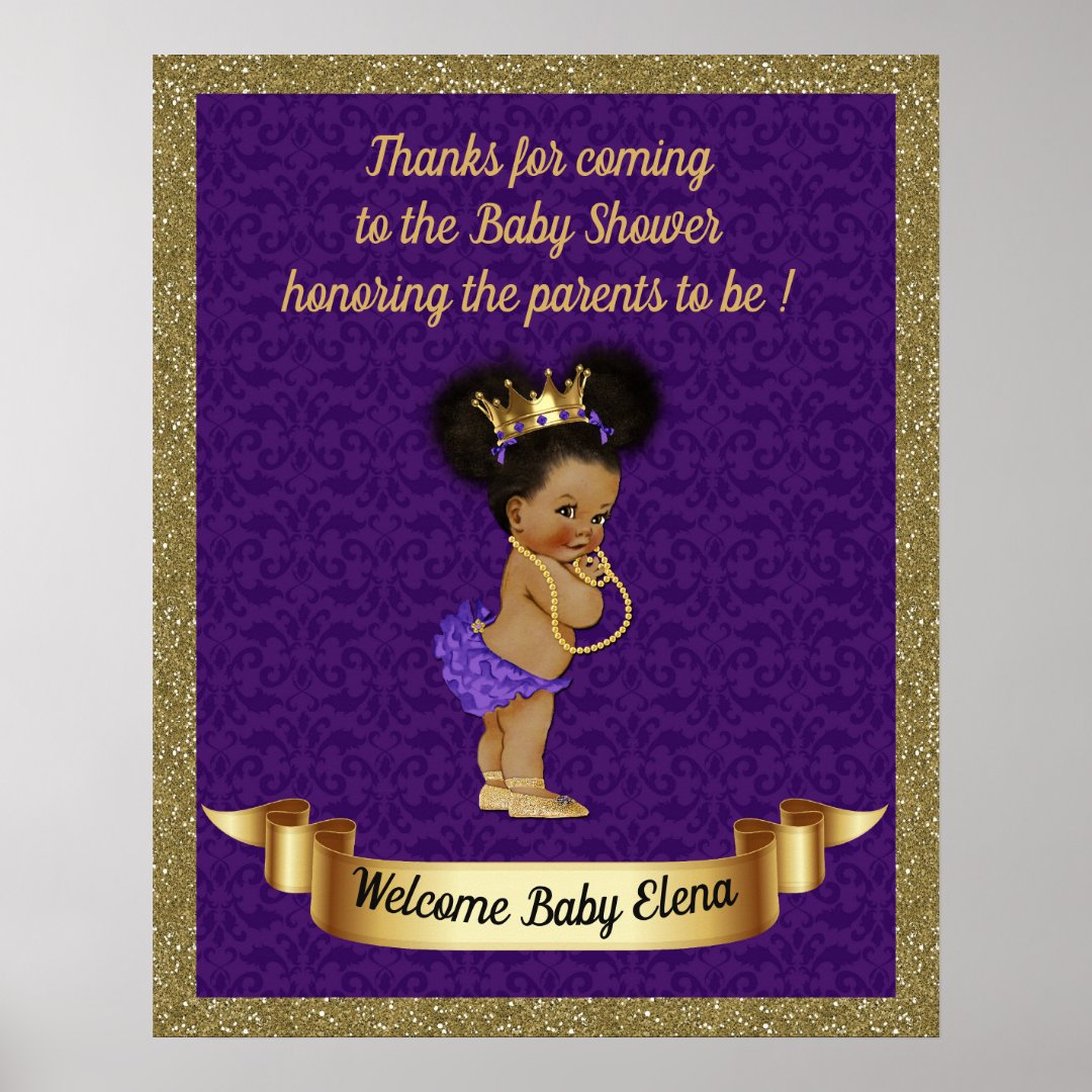 Poster Baby Shower Girl,Princess girl,purple,16x20 | Zazzle