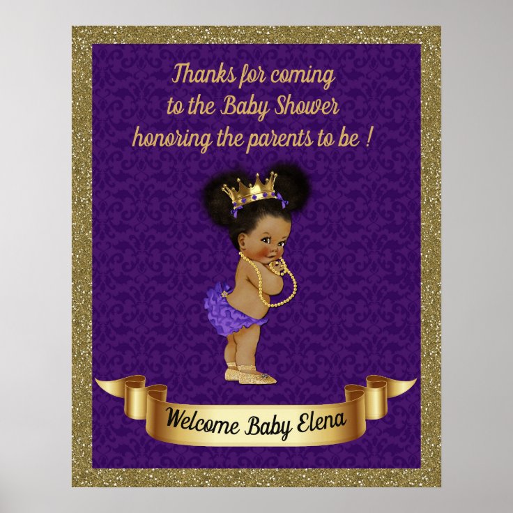 Poster Baby Shower Girl,Princess girl,purple,16x20 | Zazzle