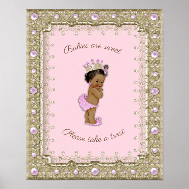 Poster Baby Shower Girl, Princess, pink, 8.5x11 | Zazzle