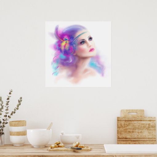 poster beautiful woman portrait | Zazzle