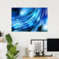 Poster-Blue Abstract Poster | Zazzle