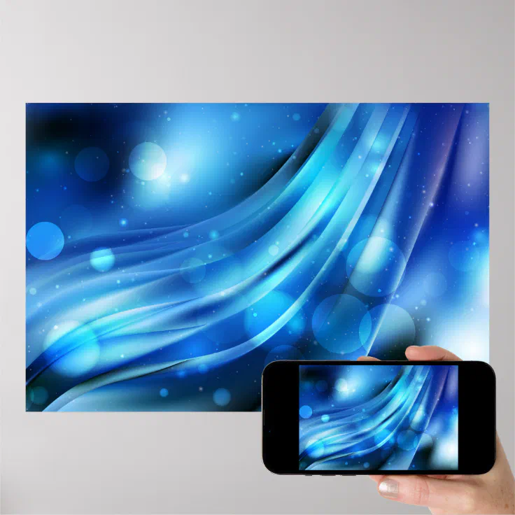 Poster-Blue Abstract Poster | Zazzle