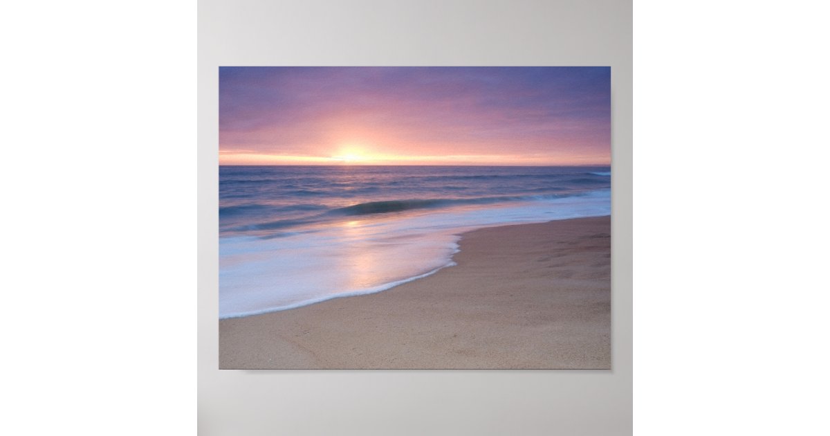 Poster: Calm Beach Waves Poster | Zazzle
