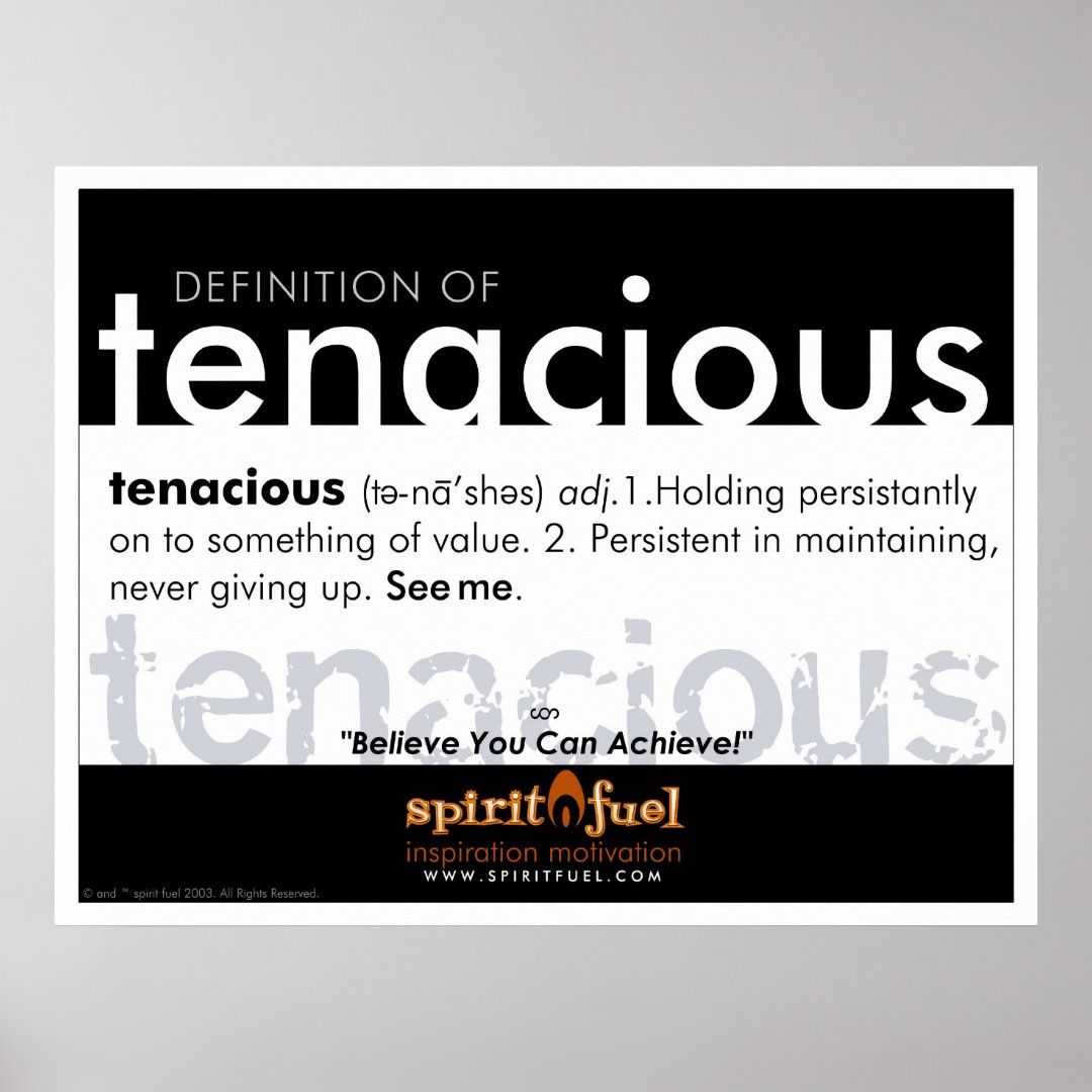 Poster Definition - Tenacious | Zazzle