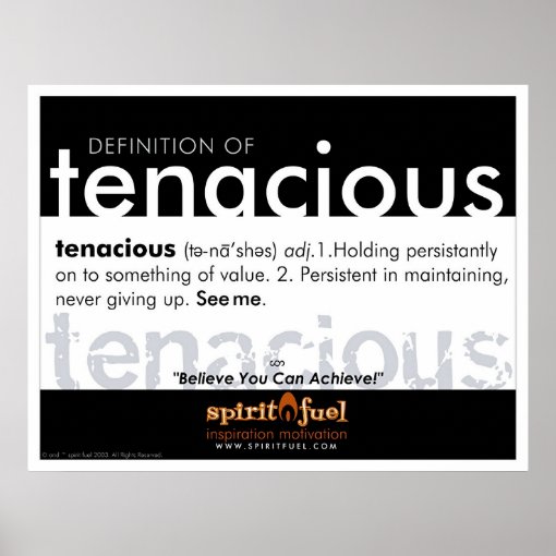 Poster Definition - Tenacious | Zazzle