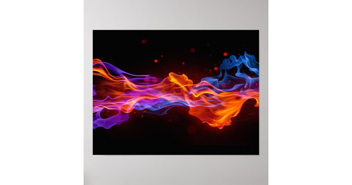 Poster-Flowing Flames Poster | Zazzle