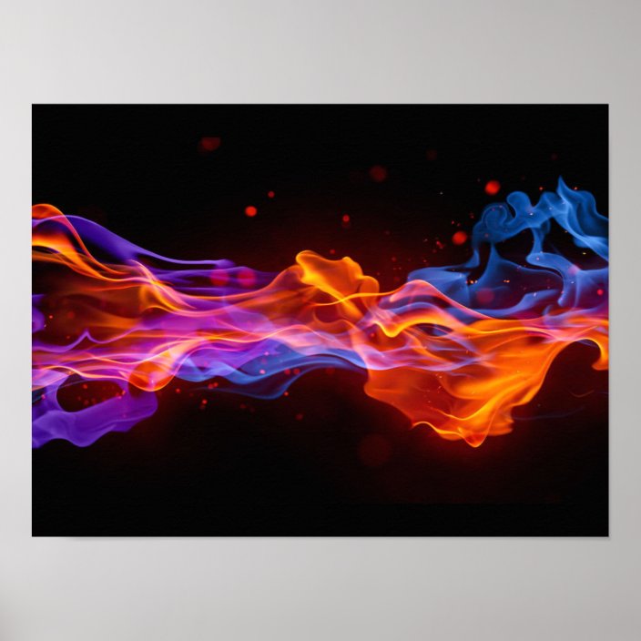 Poster-Flowing Flames Poster | Zazzle.com