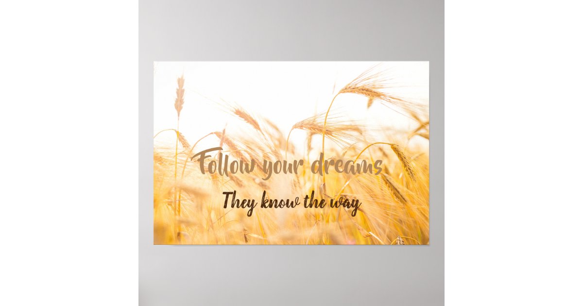 Poster-Follow Your Dreams Poster | Zazzle