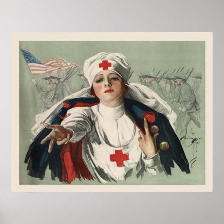 Poster from WWII with American Red Cross Print | Zazzle