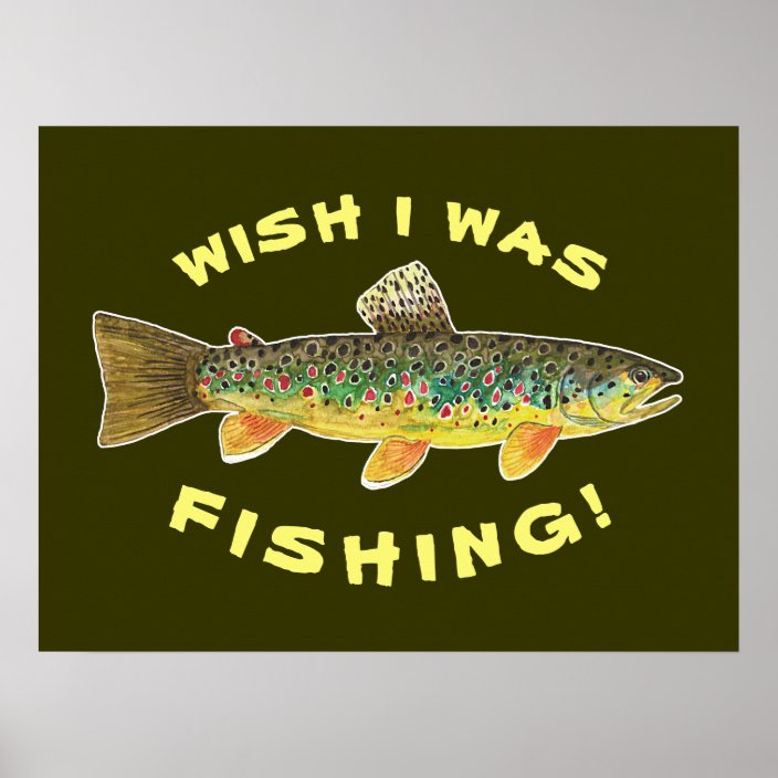 Poster Funny Fly Fishing Trout Picture | Zazzle.com