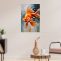 Poster | Goldfish | Oil Painting Style | Zazzle