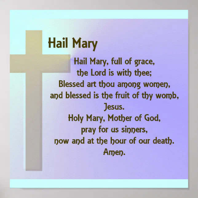 Poster-Hail Mary Prayer Poster | Zazzle