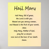 Poster ~ Hail Mary ~ Various Sizes & Paper Stock | Zazzle